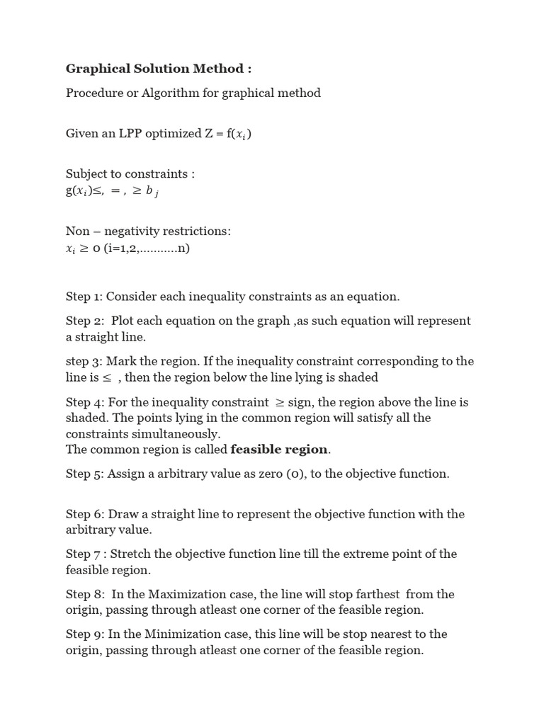 Graphical Solution Method | PDF