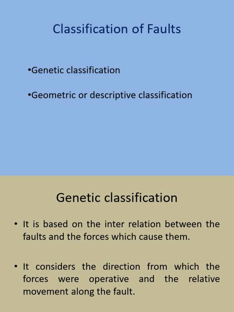 Genetic Classification of Faults | PDF