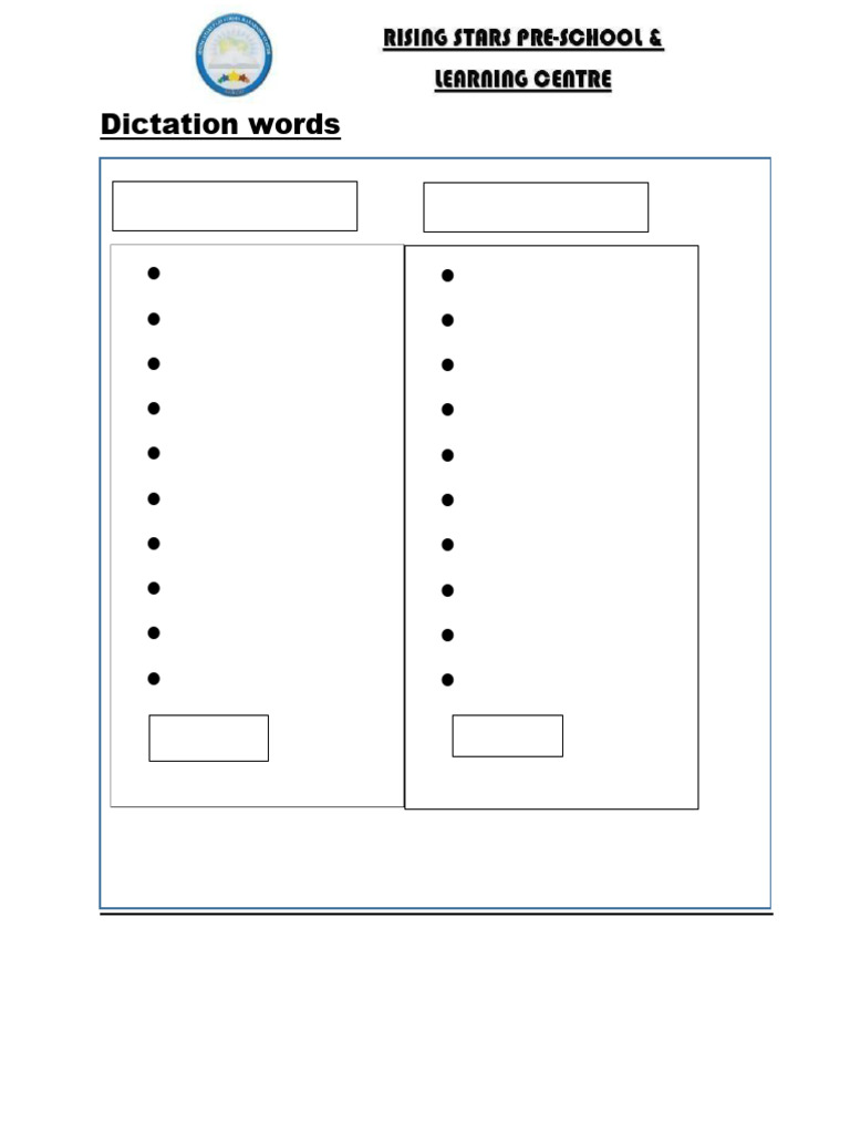 Dictation Words | PDF