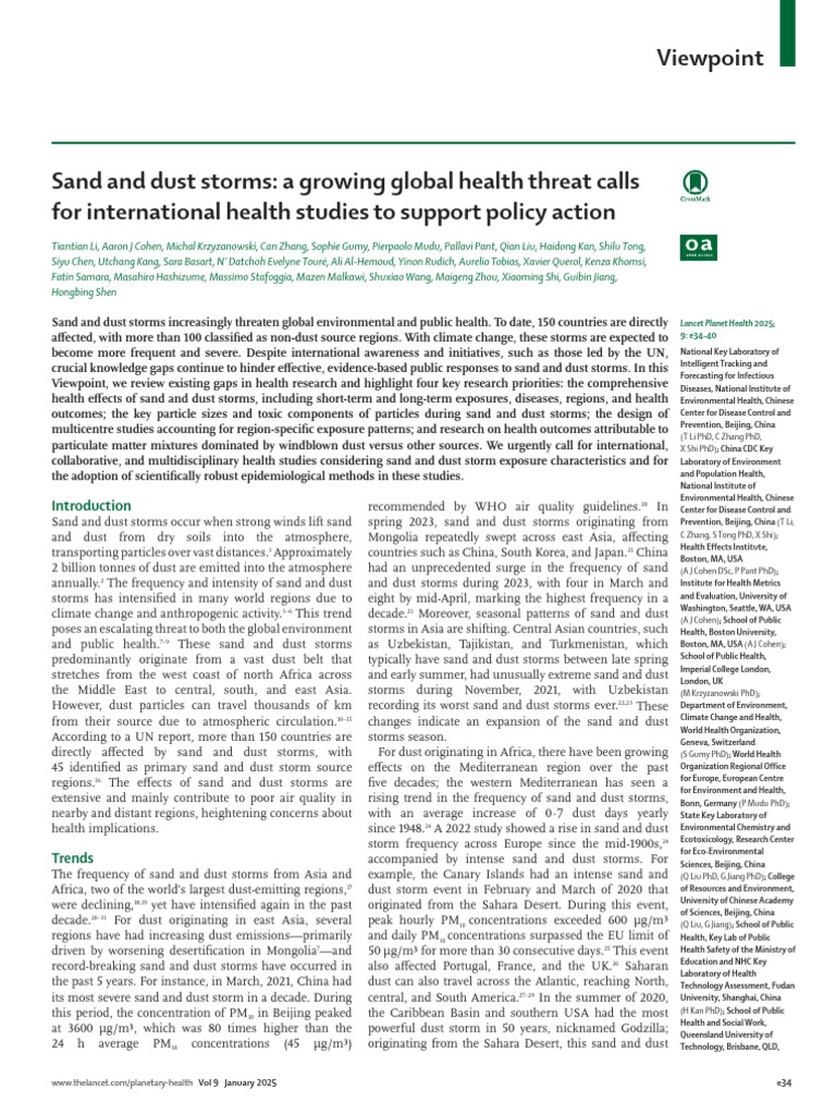 Dust Storms in China: Health Impacts Rising | PDF | Particulates | Air ...