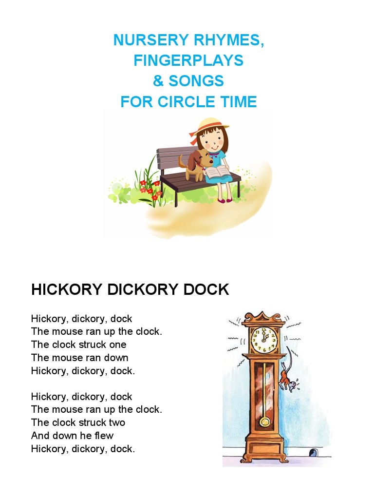 Nursery Rhymes, Songs & Fingerplays Printable Cards | PDF | Hand | Nature
