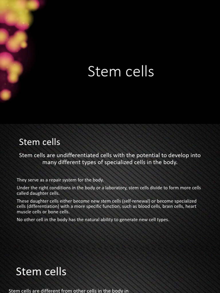 Stem Cells | PDF | Cell Potency | Stem Cell