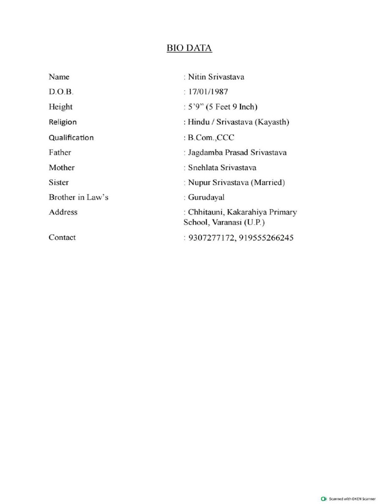 Nitin Bio Data (2) - Page-0001 | PDF