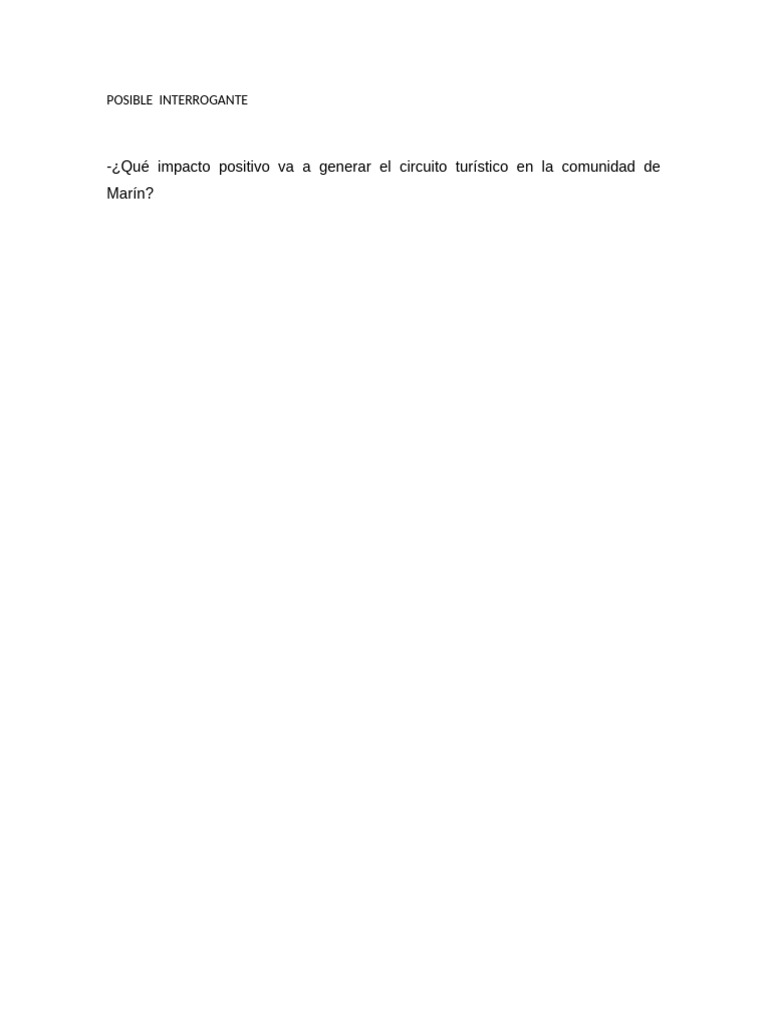 Posible Interrogante | PDF