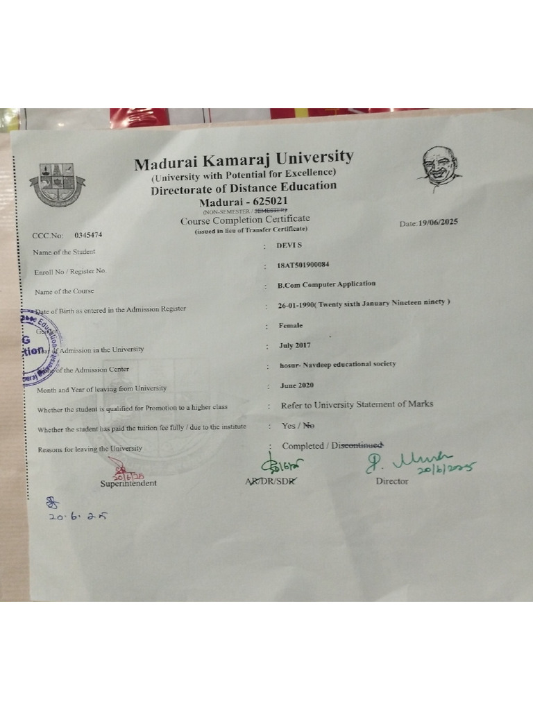 MKU CCertificate | PDF