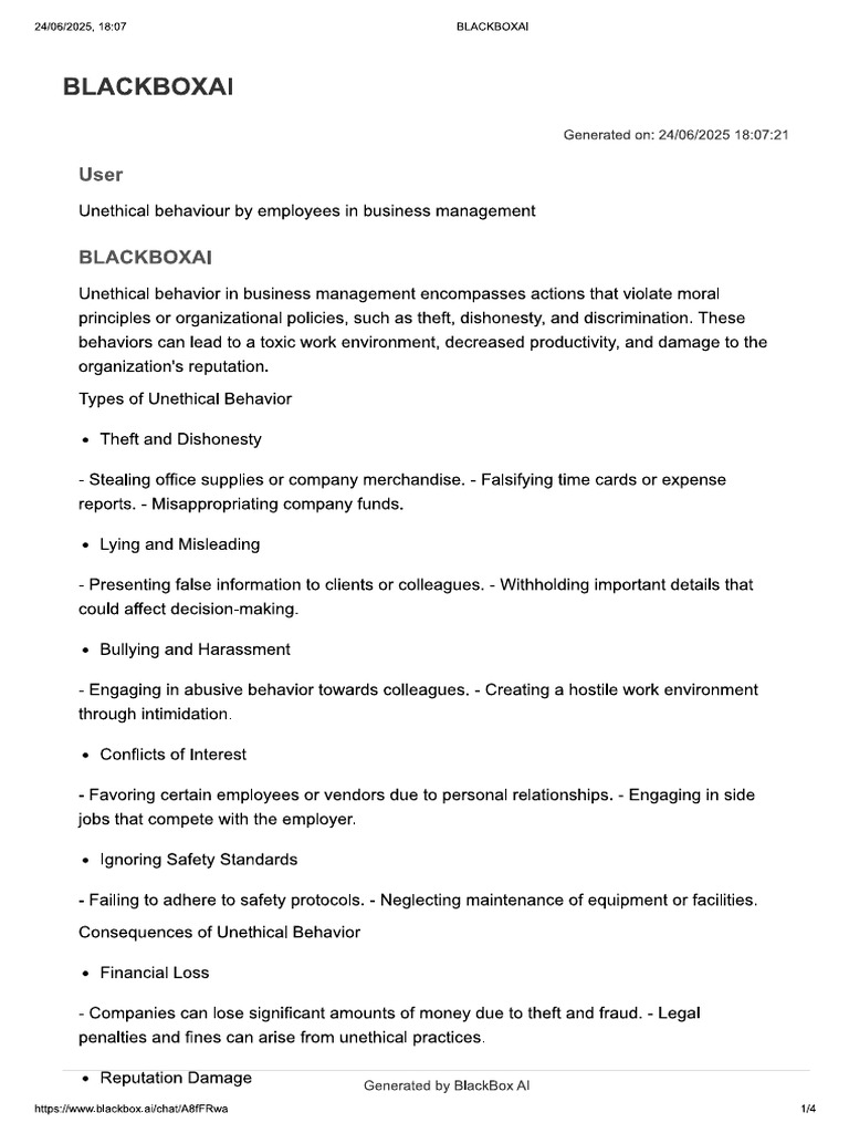 Ethical Behaviour 2 | PDF