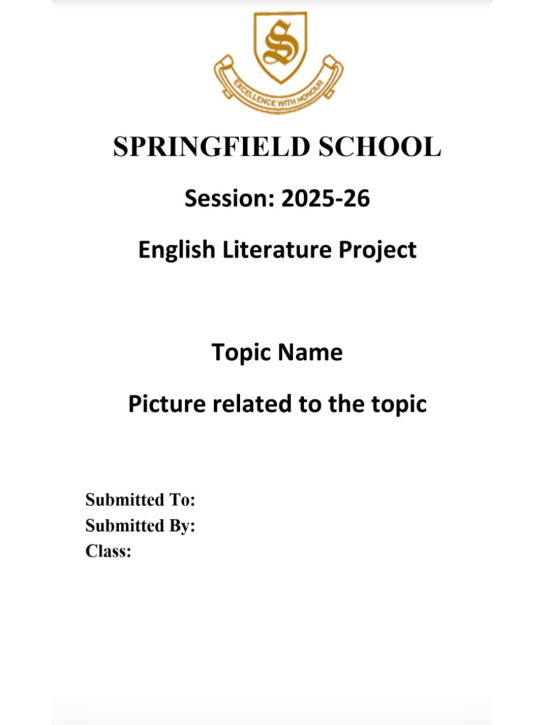 English Project Cover Page | PDF