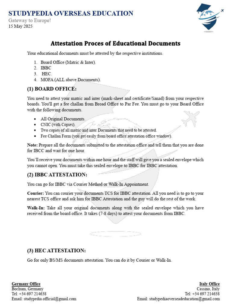 Educational Document Attestation Guide | PDF