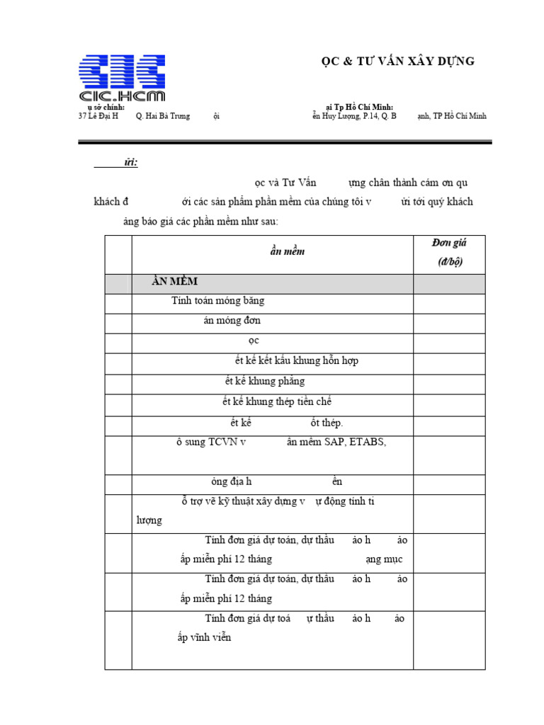 Bao Gia PM CIC 2014 | PDF