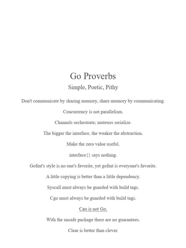 Go Proverbs | PDF