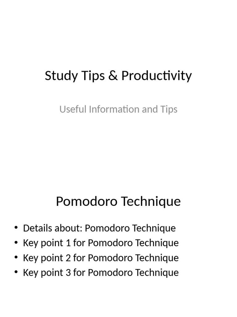 Study Tips & Productivity | PDF