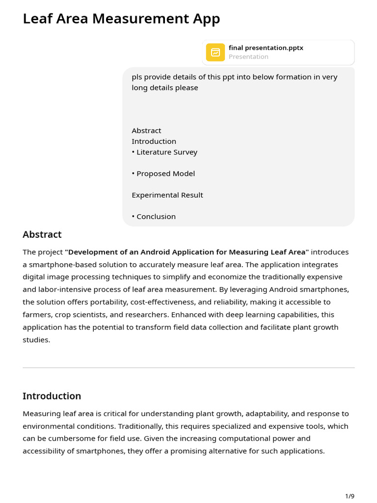 Leaf Area Measurement App | PDF | Smartphone | Android (Operating System)