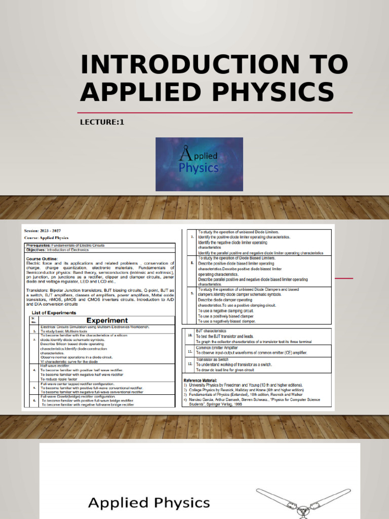 Introduction To Applied Physics | PDF