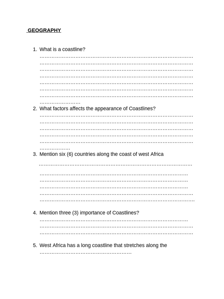 Geography Revision Questions (Primary Geography Book 5) | PDF ...