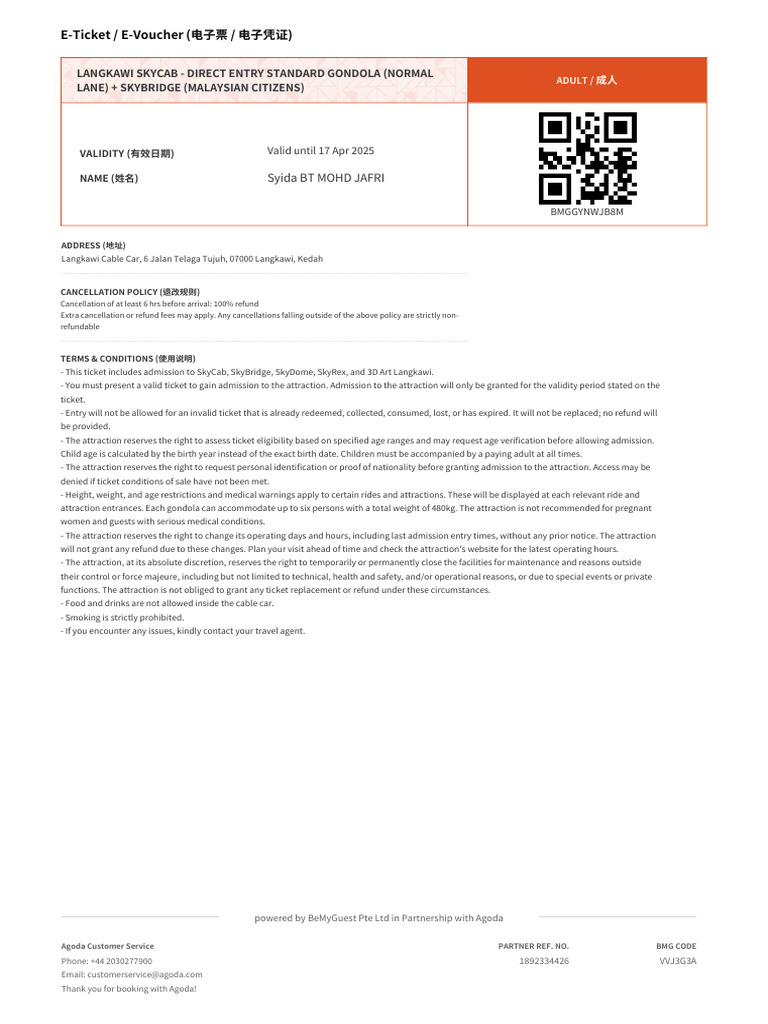 Confirmation For Booking ID # 1892334426 | PDF | Identity Document