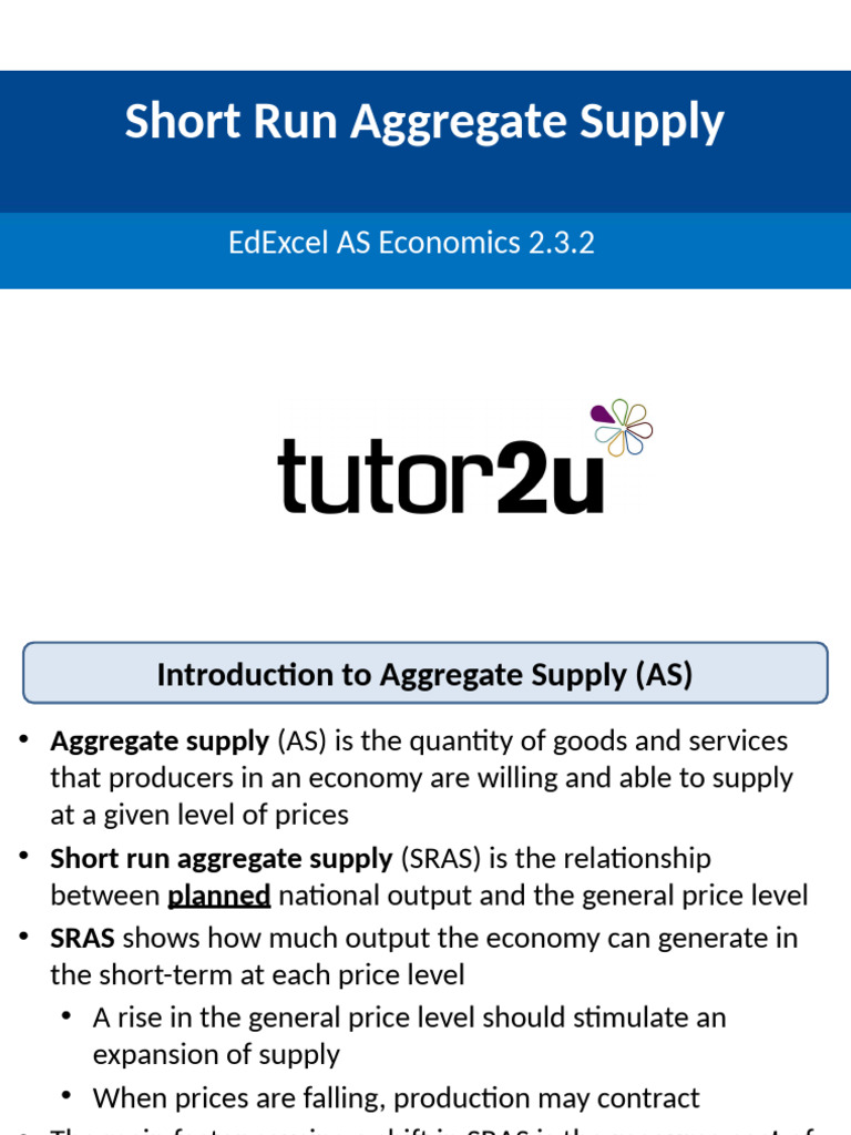 Short Run Aggregate Supply | PDF | Supply (Economics) | Labour Economics