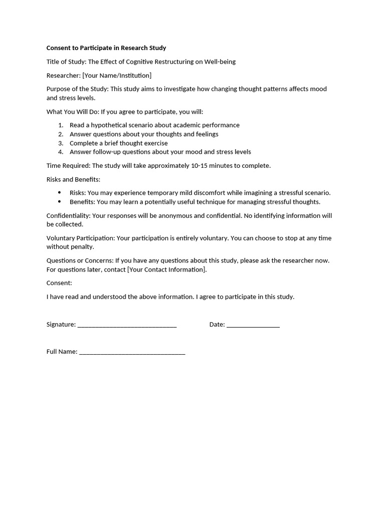 Consent Form | PDF