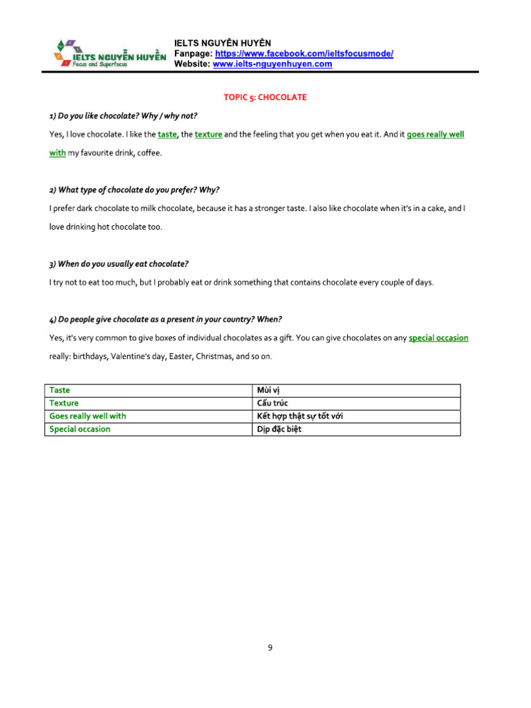 Speaking (Chocolate) | PDF