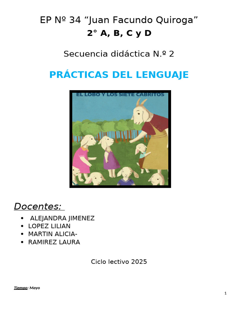 Secuencia 2 PDL 2do El Lobo Mayo | PDF | Cuentos | Comunicación humana