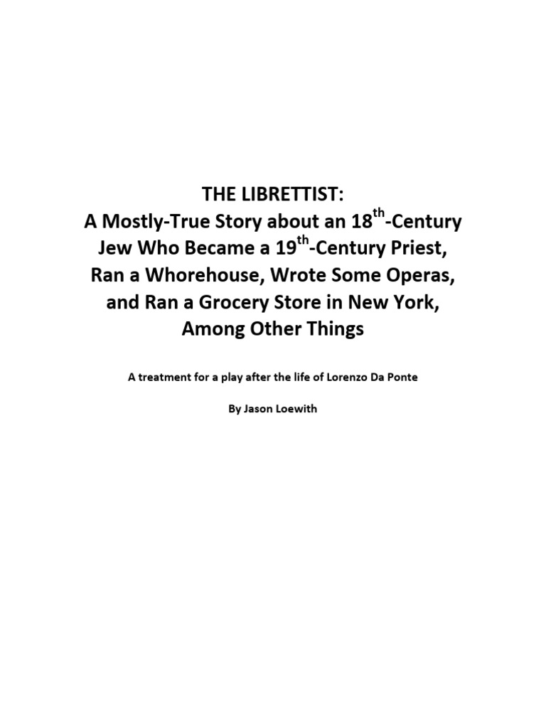 THE LIBRETTIST - Treatment | PDF | Opera