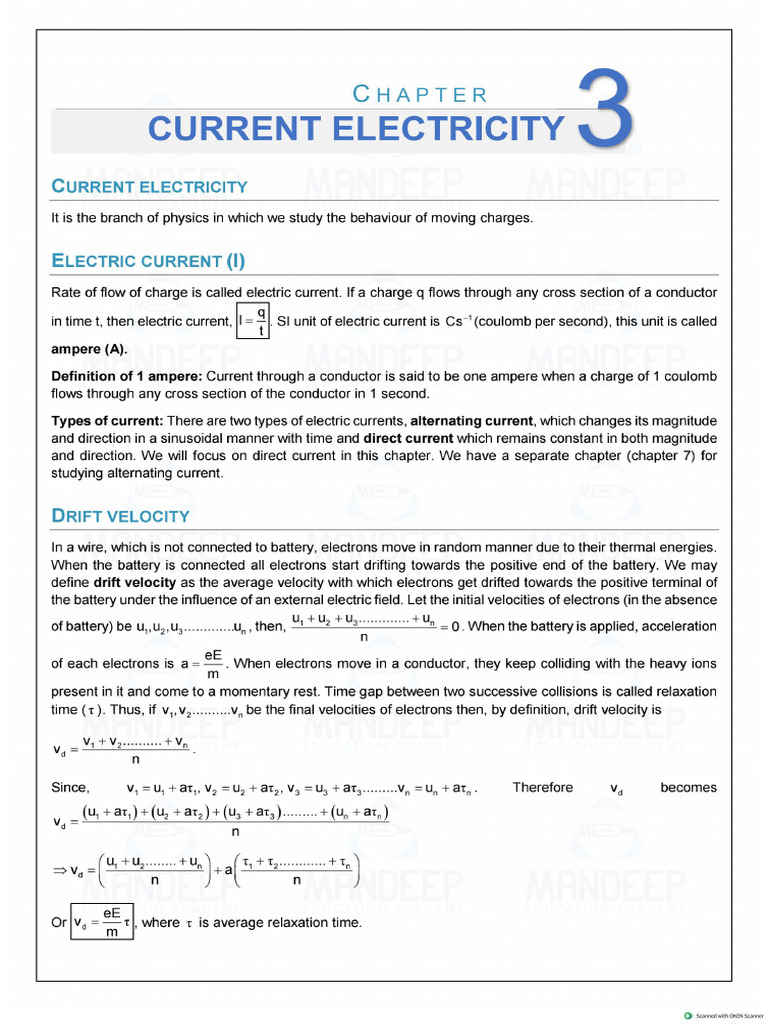 Current Electricity | PDF