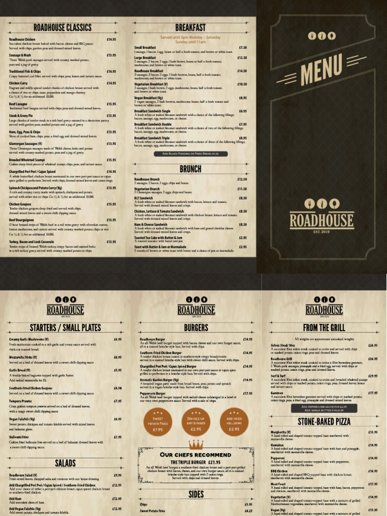 8416 Roadhouse Restaurant Menu 2025 DIGITAL | PDF | Sausage | French Fries