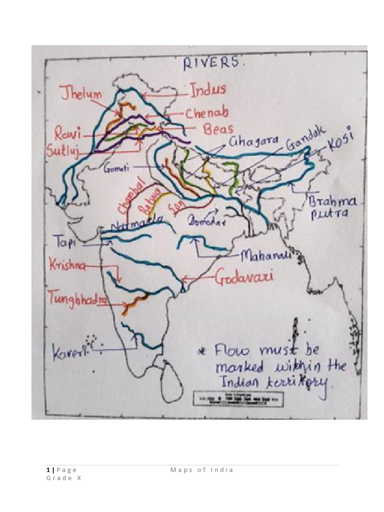 Major Rivers of India | PDF