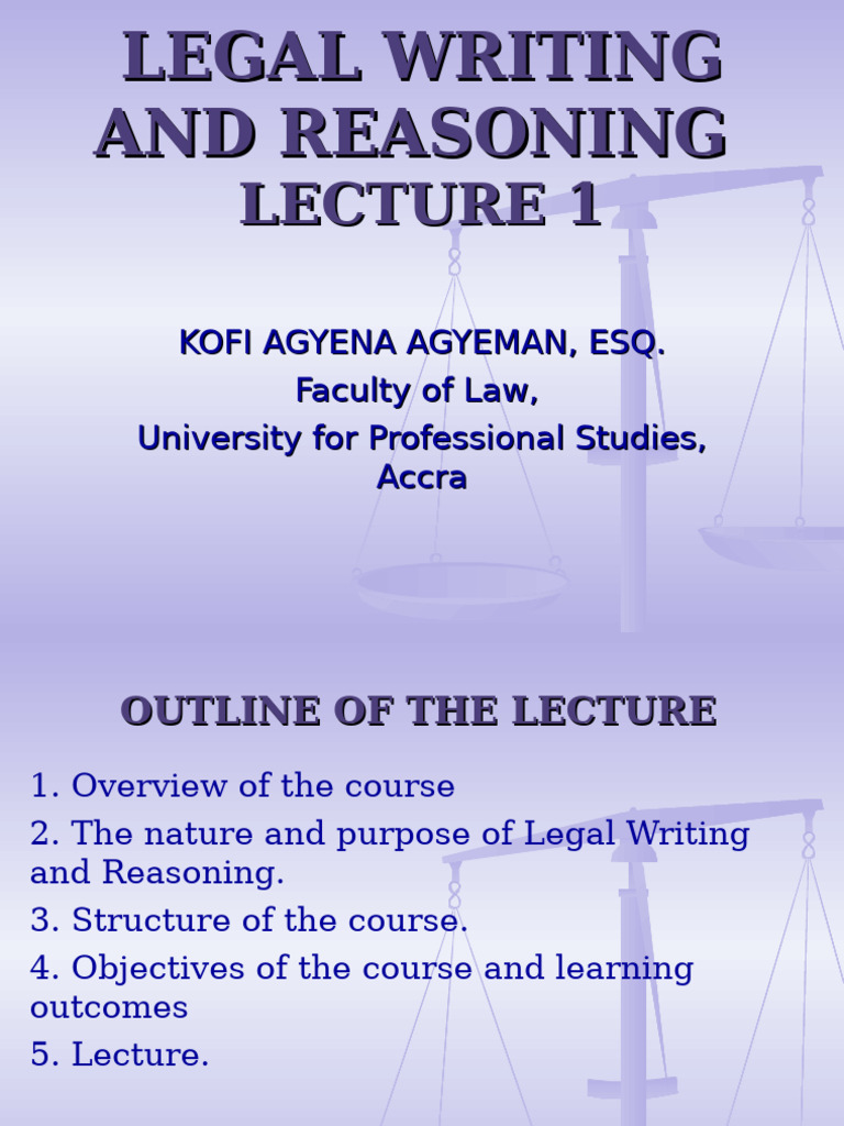Legal Writing and Reasoning, Lecture 1 | PDF | Reason | Fallacy
