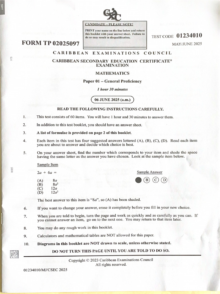 Maths 2025 P1 Solutions | PDF
