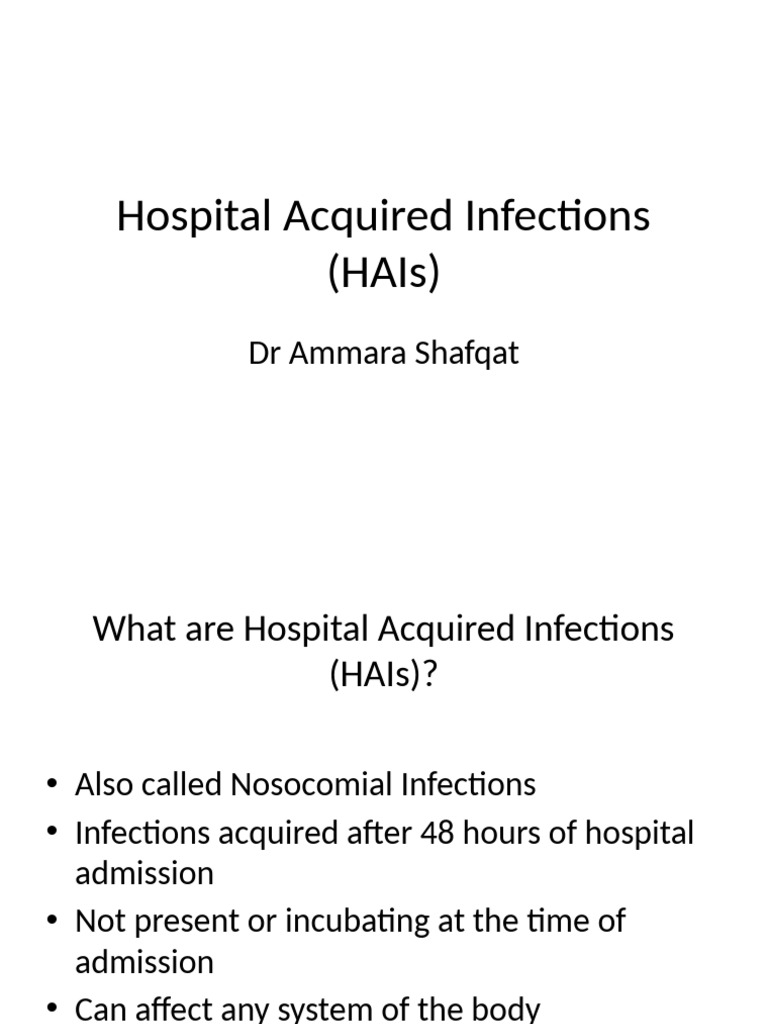 Understanding Hospital Acquired Infections | PDF
