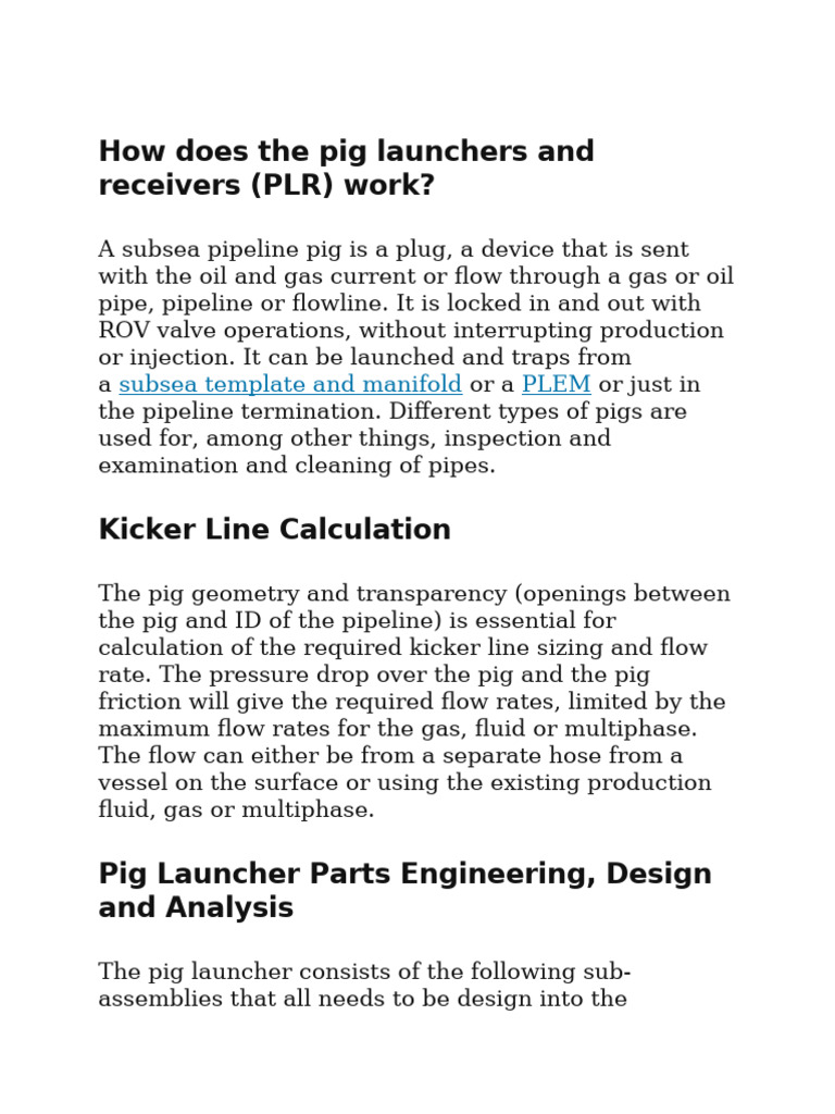 How Does The Pig Launchers and Receivers | PDF | Mechanical Engineering