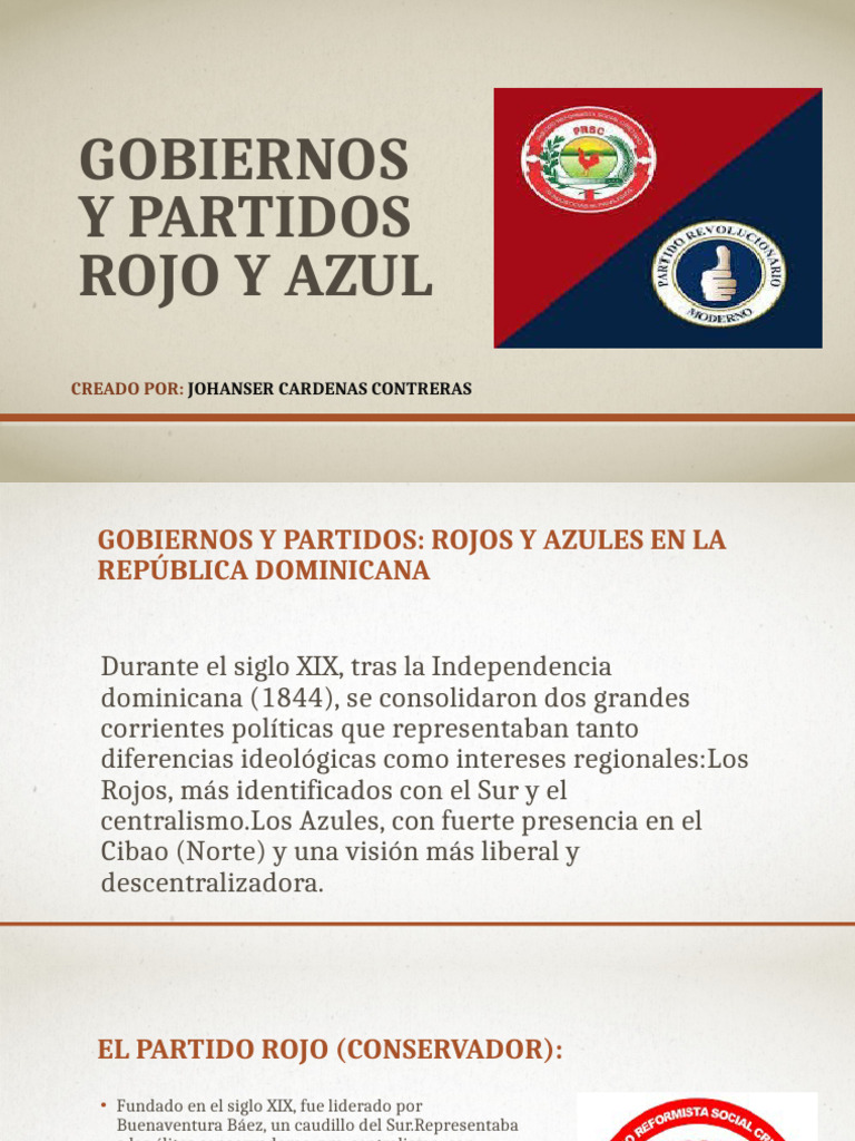 Conflictos entre partidos rojo y azul RD | PDF | República Dominicana ...
