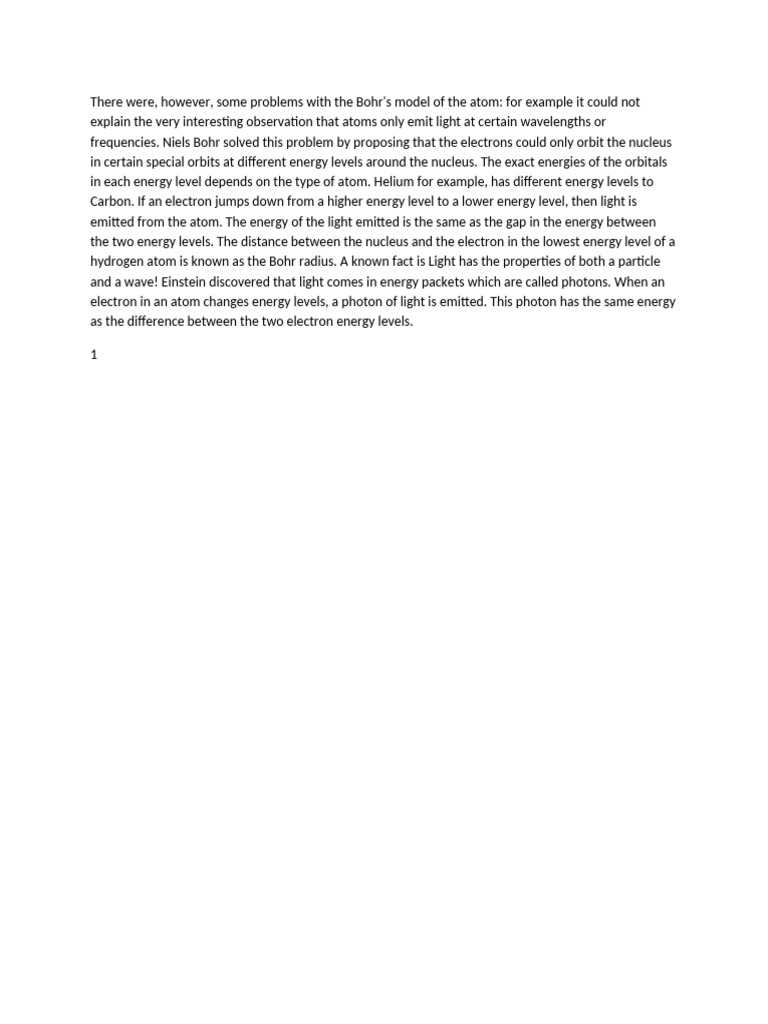 Bohr's Atomic Model Explained | PDF