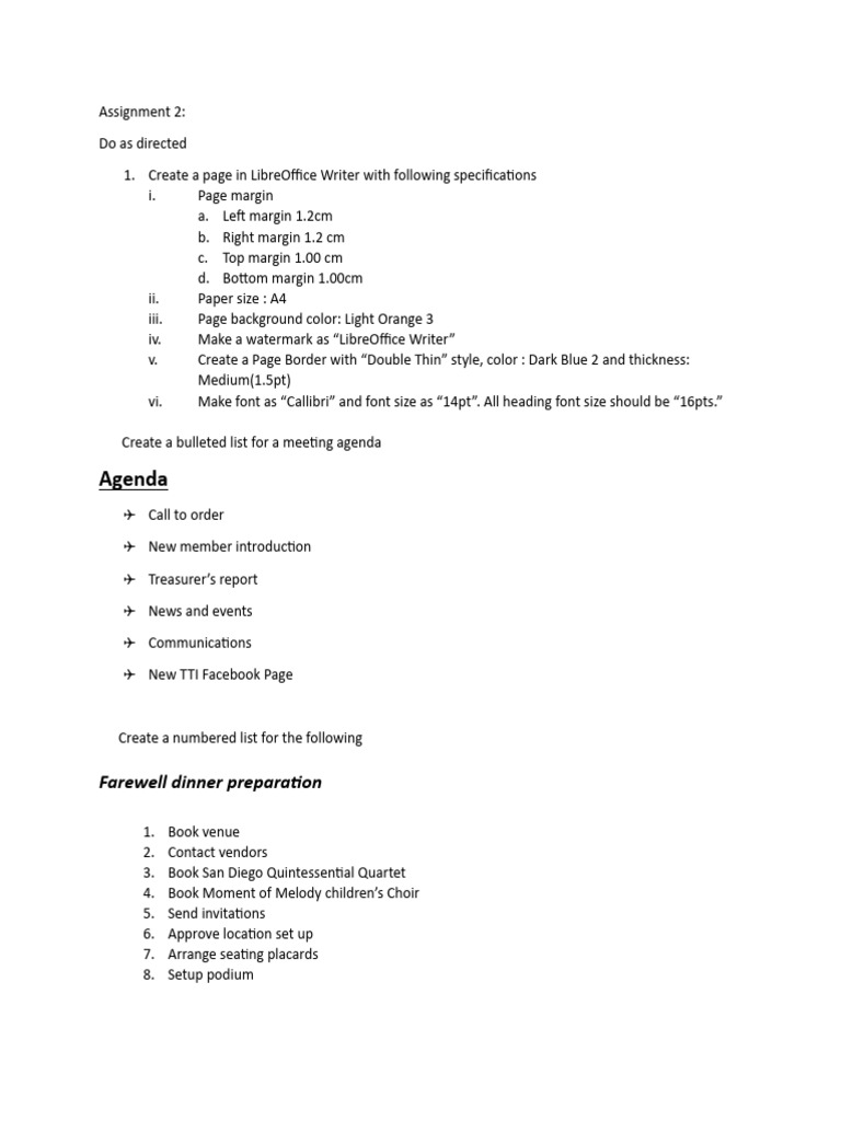Assignment 2 (Bullets&Numbering) | PDF