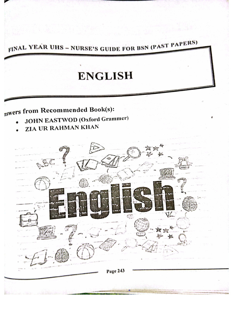 English Past Papers Final Year | PDF