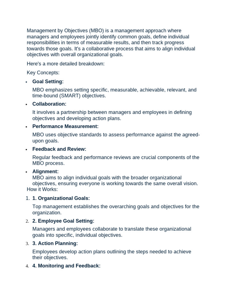 Management by Objectives | PDF