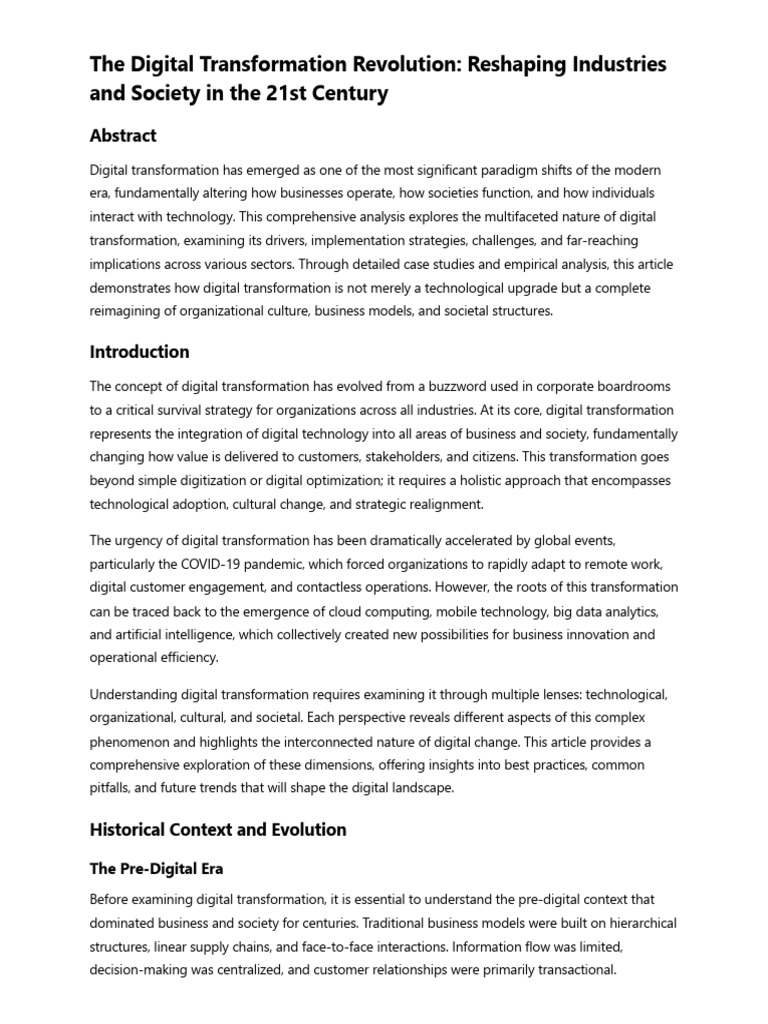 Digital Transformation: A 21st Century Shift | PDF | Computer Security ...