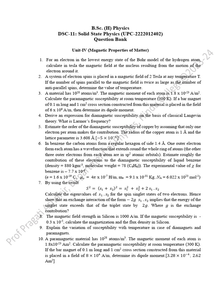 QB - Unit IV-V - Magnetic - Dielectrics Properties | PDF | Dielectric | Magnetism