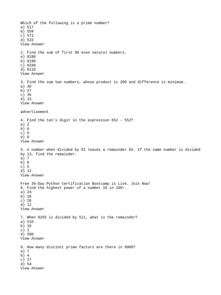 MCQ Aptitude Placement | PDF