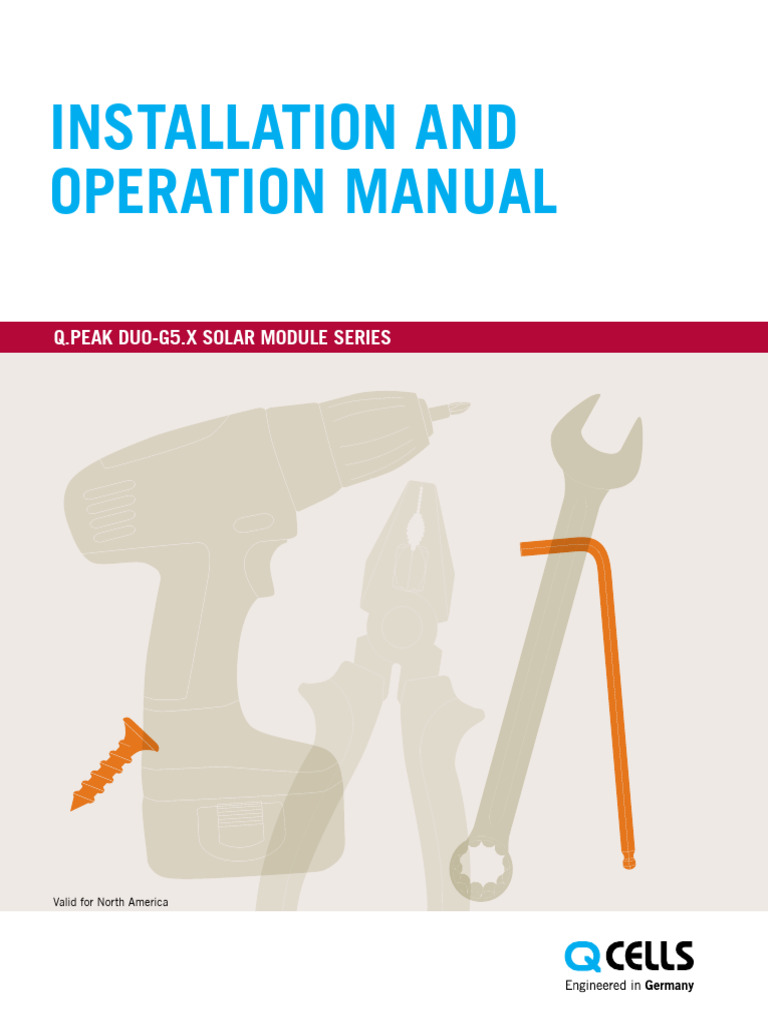 Hanwha Q CELLS Installation Manual Solar Modules Q.PEAK DUO-G5.X 2018-03 Rev02 NA | PDF | Solar ...