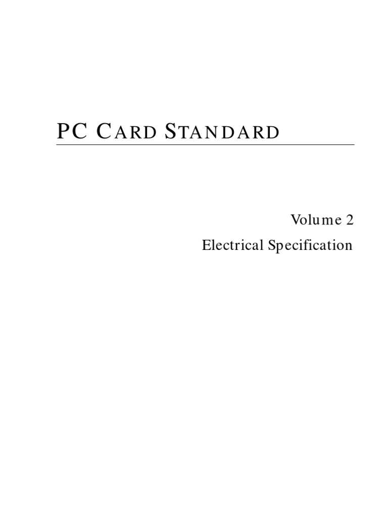 PC Card Standard 8.0 Volume 2 Electrical Specification | PDF | Input ...