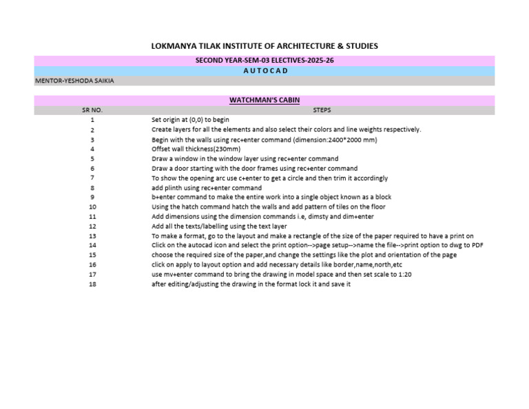 Watchman's Cabin Design Plan | PDF