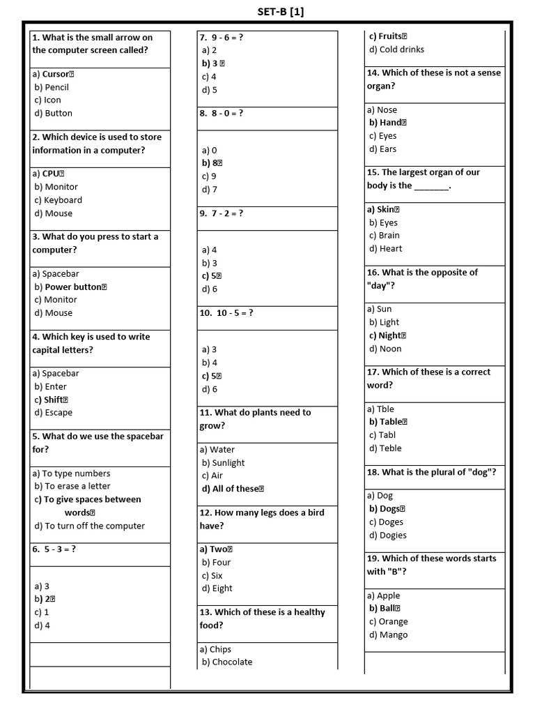 Set B Ans 123 PDF | PDF | Computer Keyboard | Cursor (User Interface)