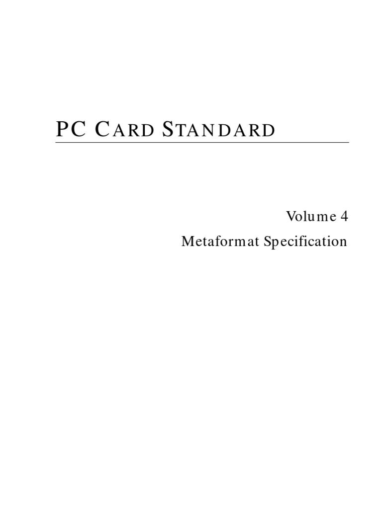 PC Card Standard 8.0 Volume 4 Metaformat Specification | PDF | Computer ...