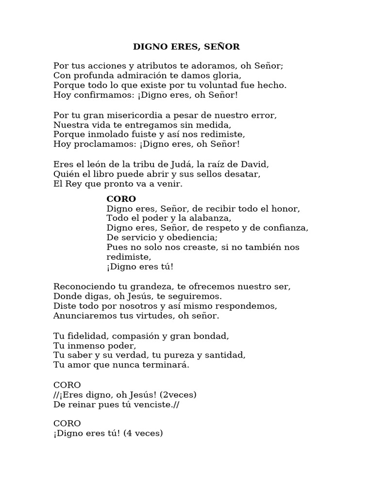 Digno Eres Señor | PDF