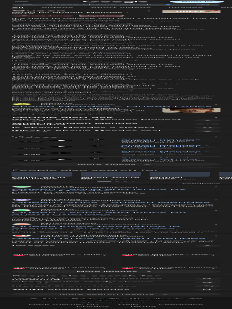 Queen Shawn Mendes Lyrics - Google Search | PDF | Song Structure | Songs