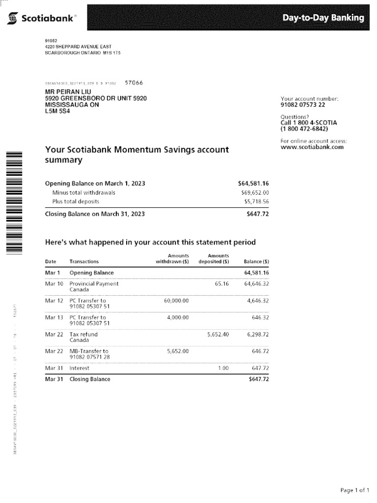 March 2023 Bank E-Statement - 11 | PDF