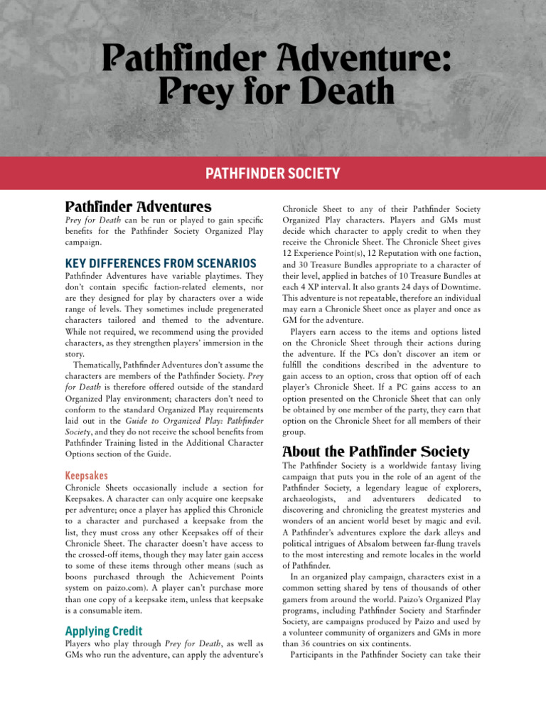 Prey for Death Adventure Guide | PDF | D20 System | Gary Gygax Games
