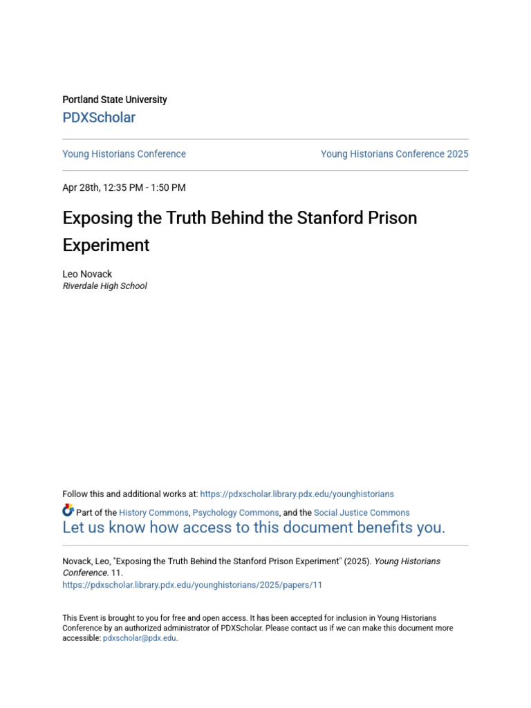 Flaws in the Stanford Prison Experiment | PDF | Psychology ...