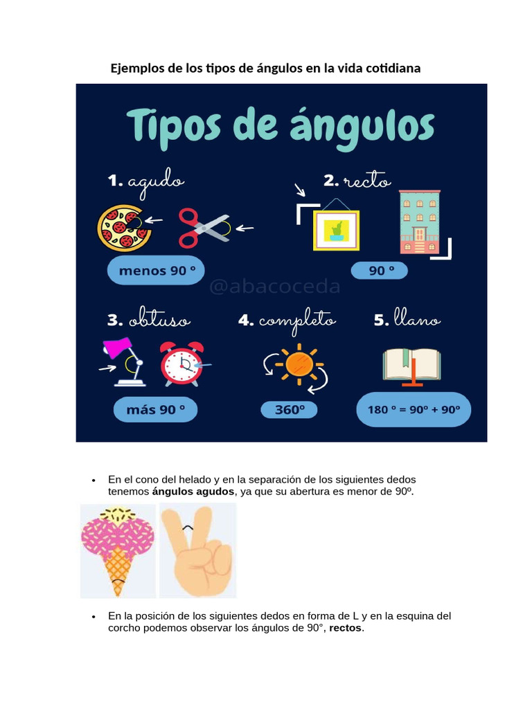 Ejemplos de Los Tipos de Ángulos en La Vida Diaria | PDF